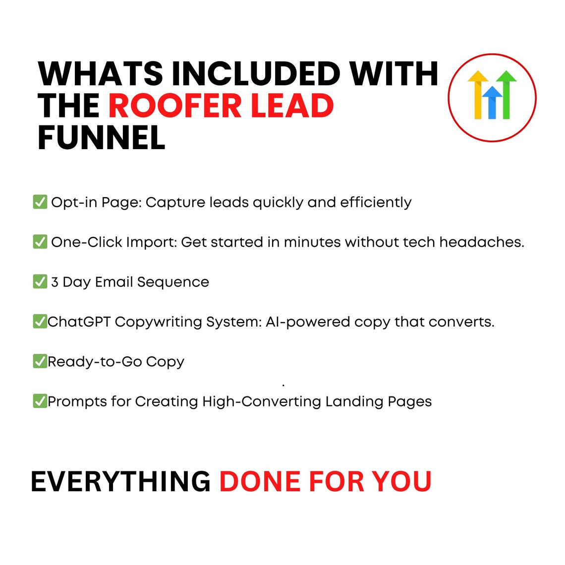 Roofing Contractor Funnel | Go High Level | Done-for-you | 3-day Email ...