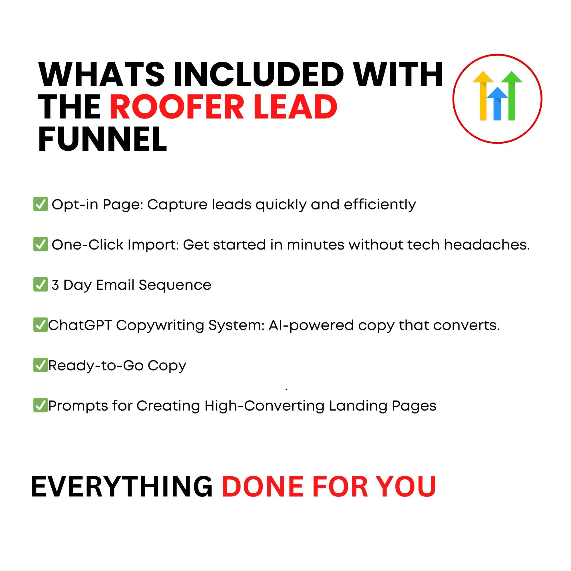 Roofing Contractor Funnel | Go High Level | Done-for-you | 3-day Email ...