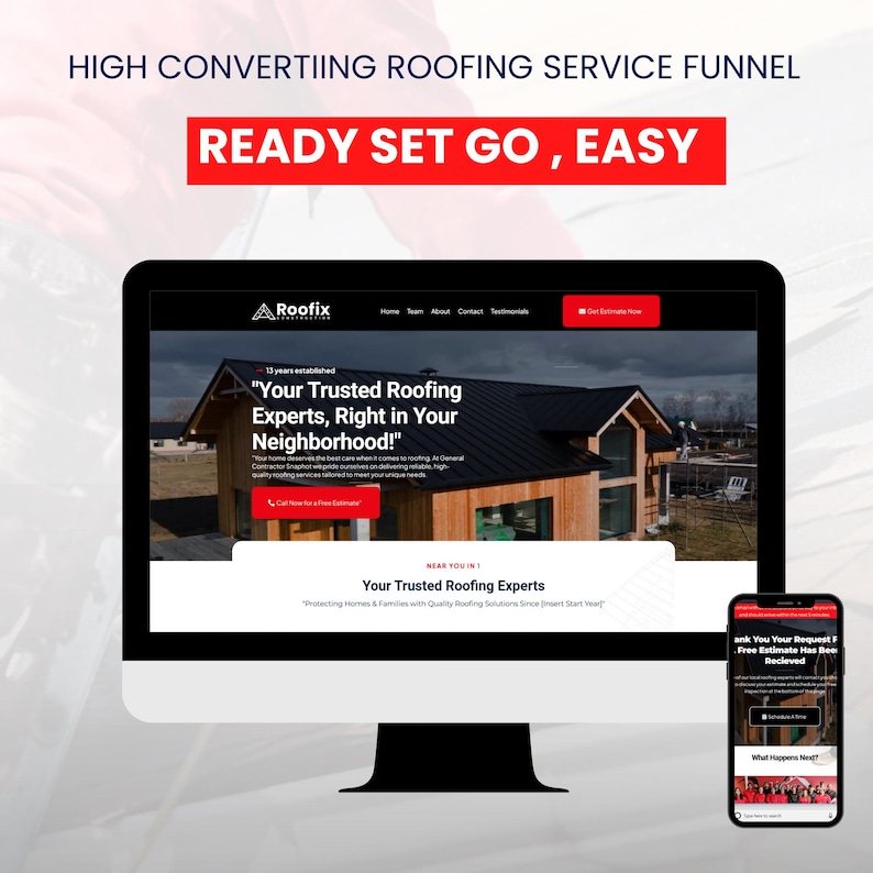 Roofing Sales Funnel | Gohighlevel Template | GHL Funnel | Lead ...