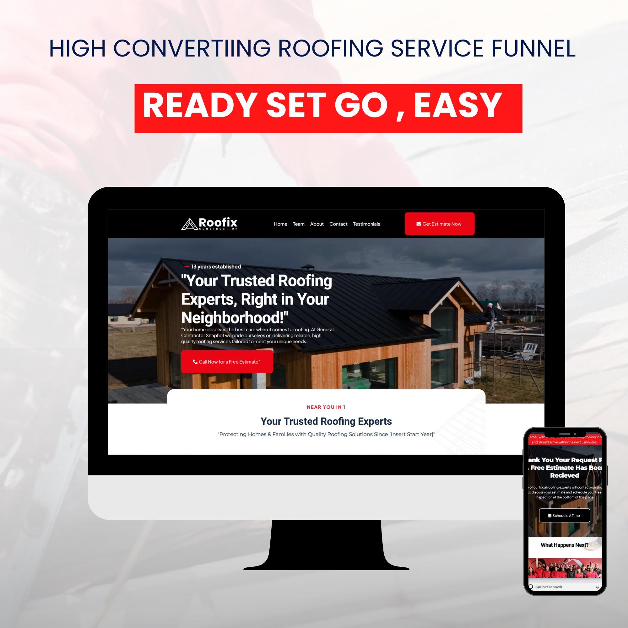 Roofing Sales Funnel | Gohighlevel Template | GHL Funnel | Lead ...