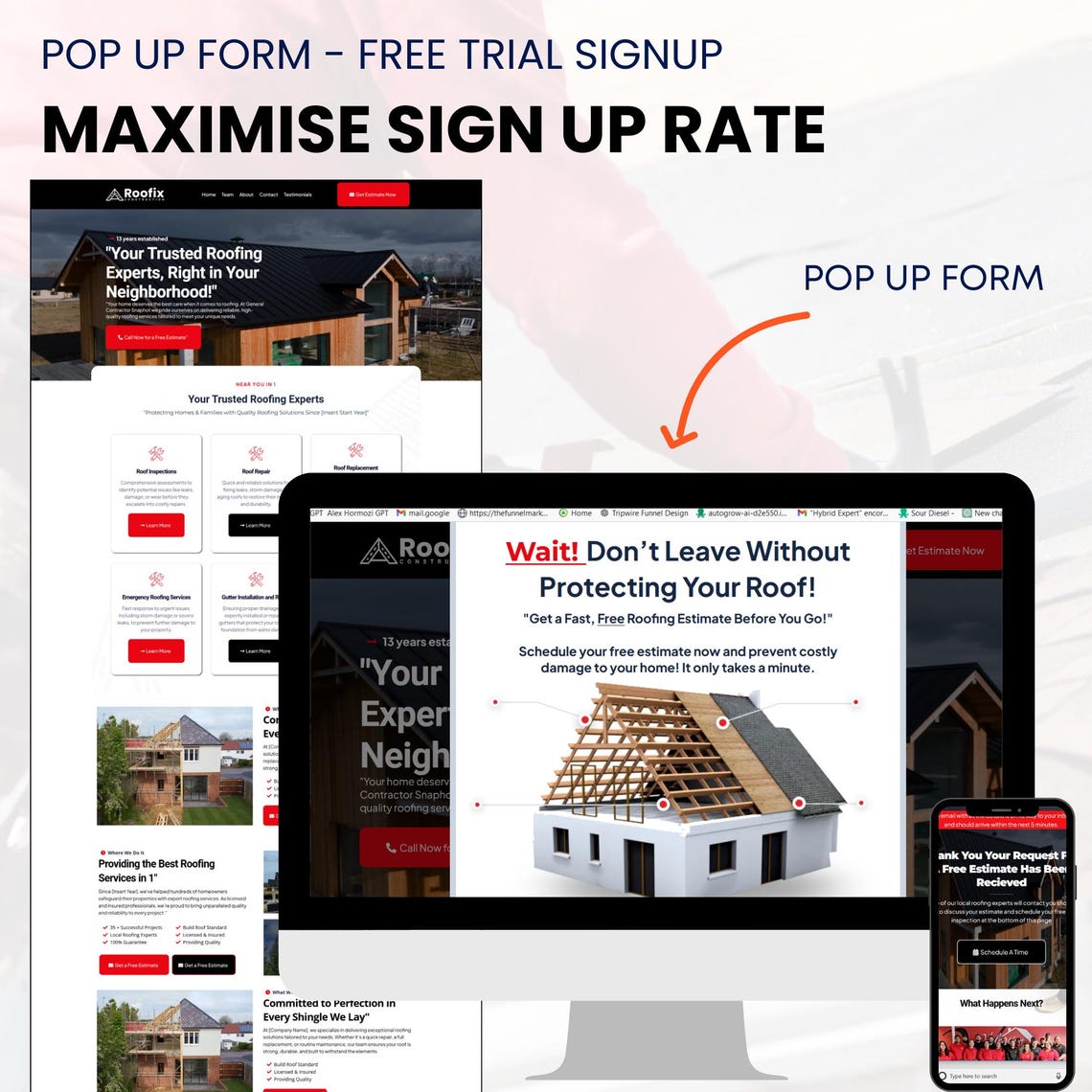 Roofing Sales Funnel | Gohighlevel Template | GHL Funnel | Lead ...