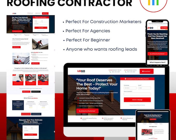 Roofing Contractor Funnel | Go High Level | Done-for-you | 3-day Email ...