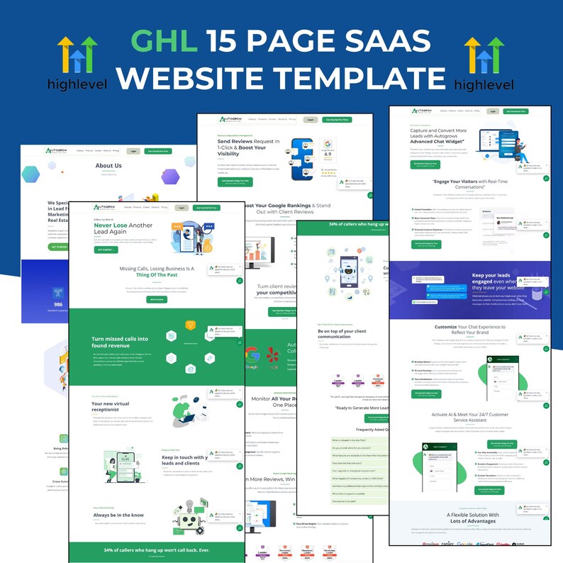 Highlevel Website | 15-page Customizable Landing Pages | Done for You ...