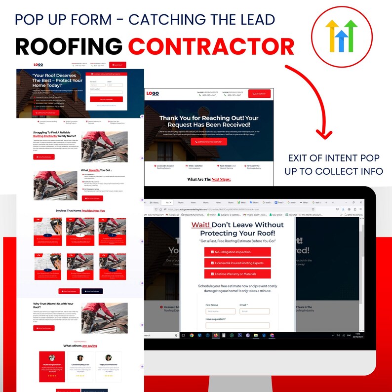 Roofing Contractor Funnel | Go High Level | Done-for-you | 3-day Email ...