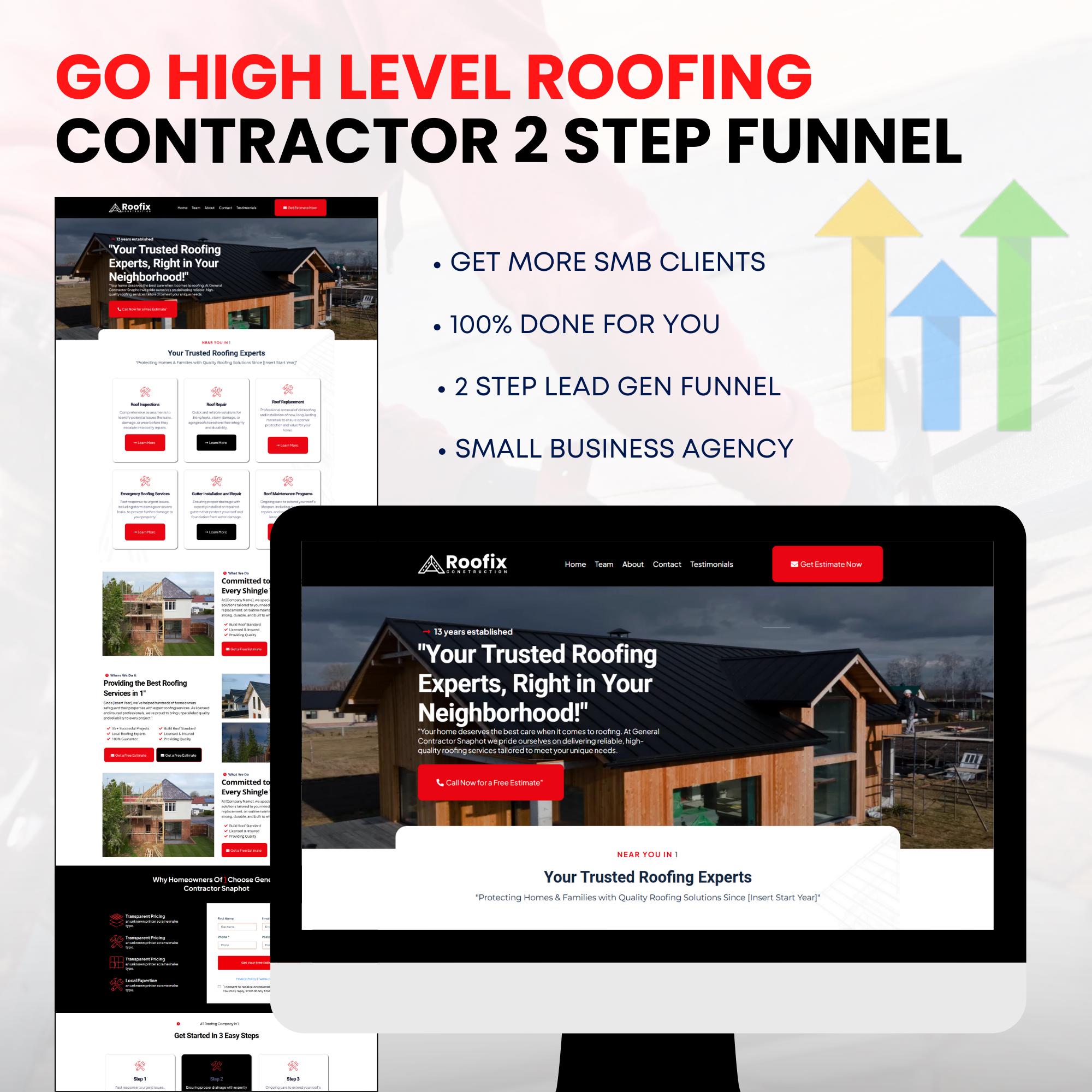 Roofing Sales Funnel | Gohighlevel Template | GHL Funnel | Lead ...