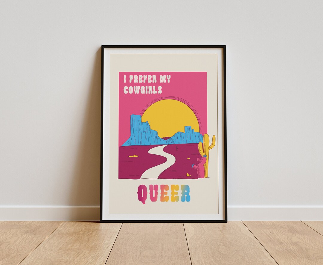 Pan Pride Art, Cowgirl Wall Art, Queer Art Print, Queer Cowgirl Art ...