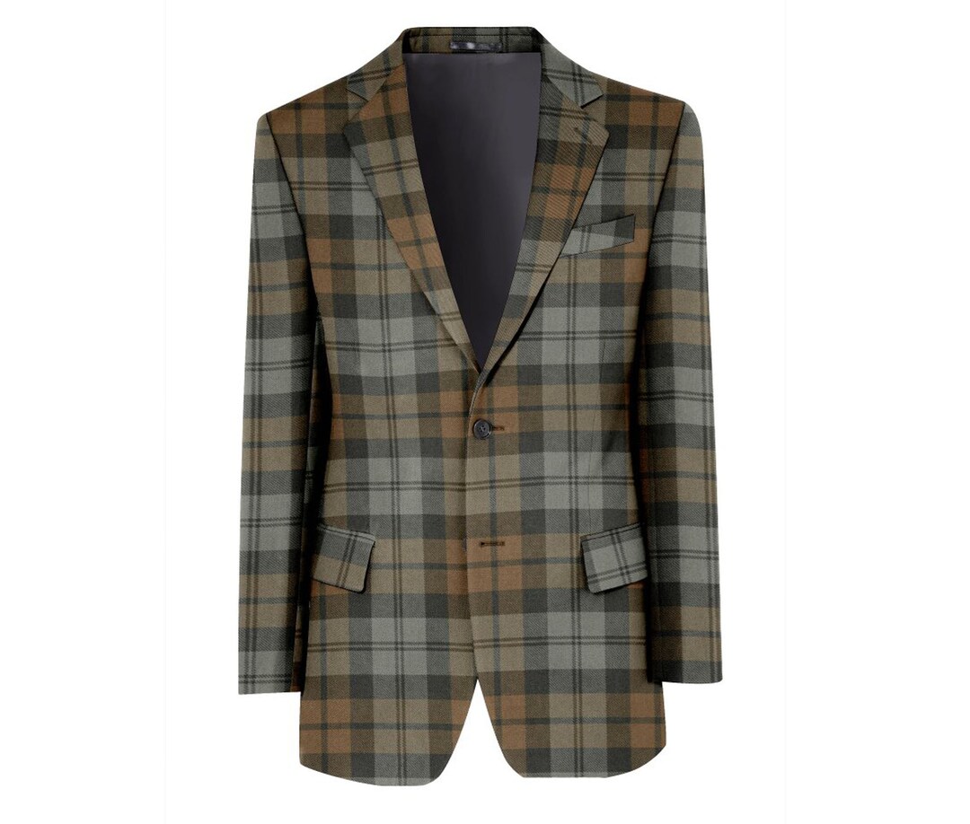 Men's Black Watch Weathered Tartan Jacket Scottish Jacket for Men ...