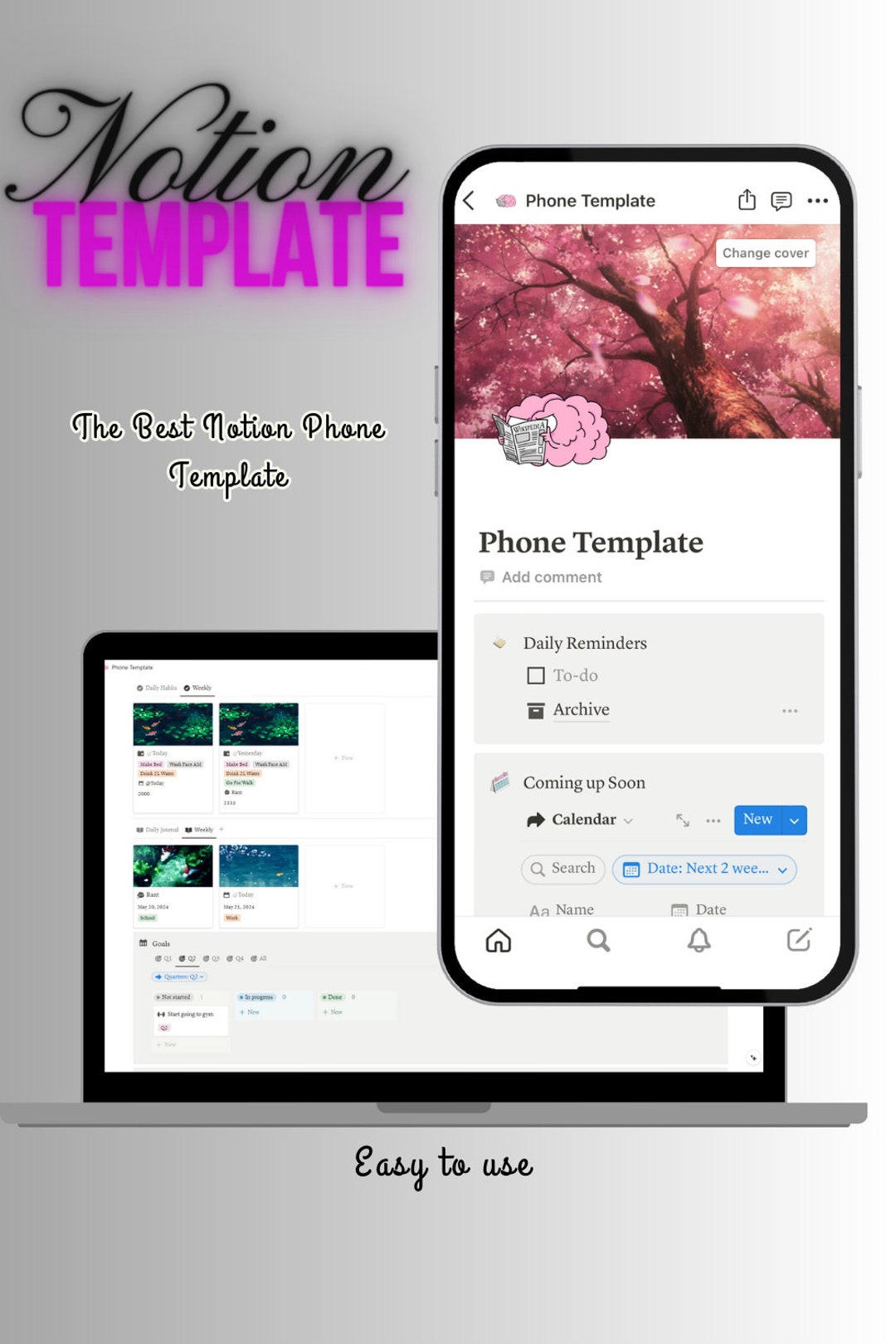 Notion Phone Template, Notion Life Planner, Notion Journaling, Notion ...