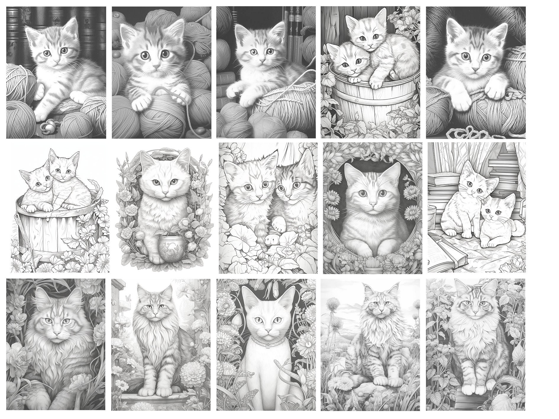Adorable Cat in Pose Relaxing Coloring Pages Adult or Kids - Etsy