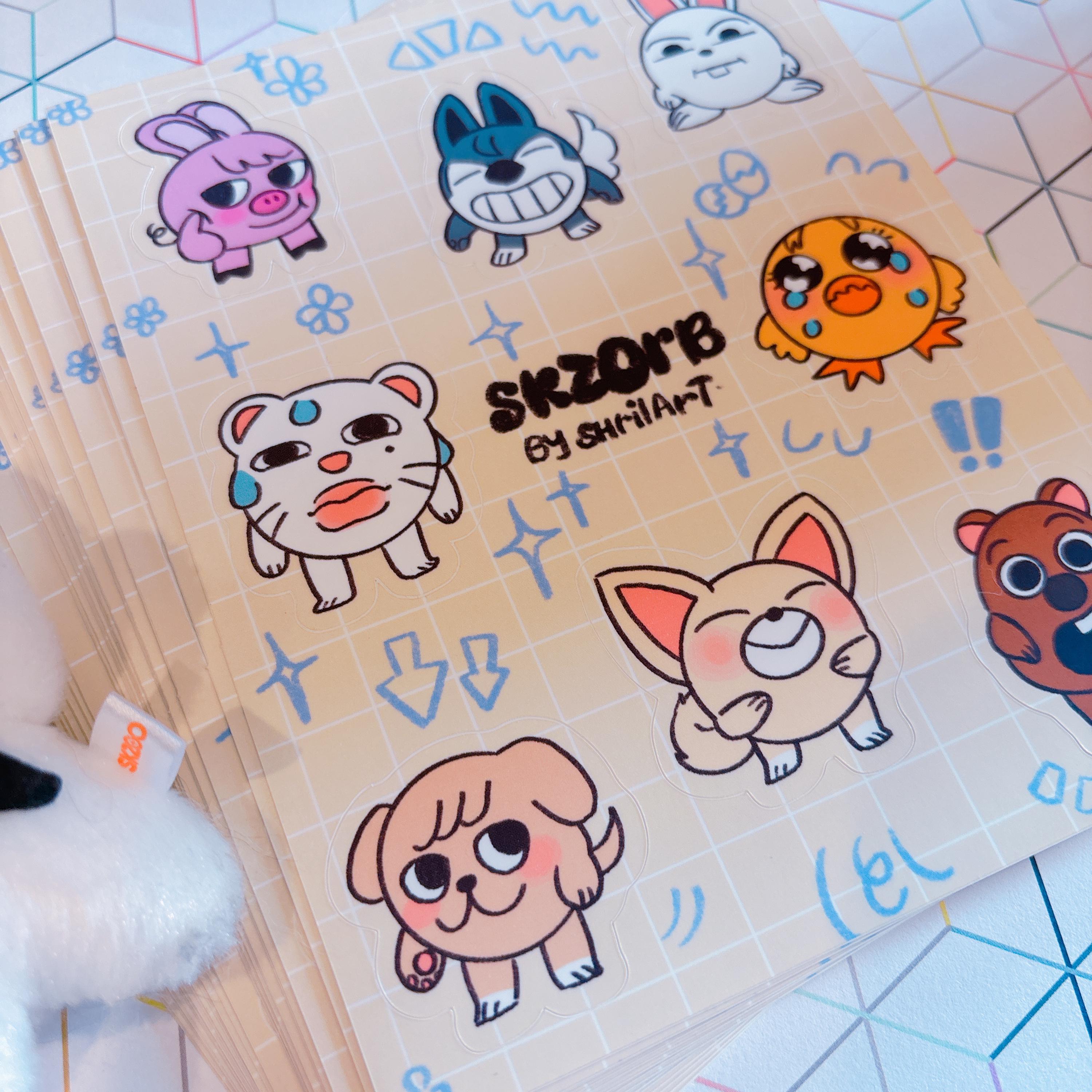 Stray Kids SKZOO Vinyl Sticker Sheet (8 Pieces) - Waterproof SKZ ...