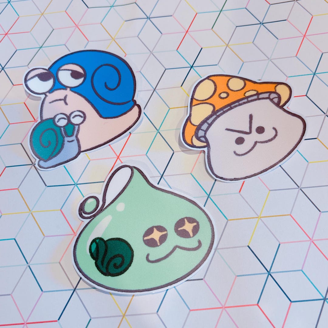 Maplestory Mushroom, Slime, and Snail Stickers — Starter Monster Video ...