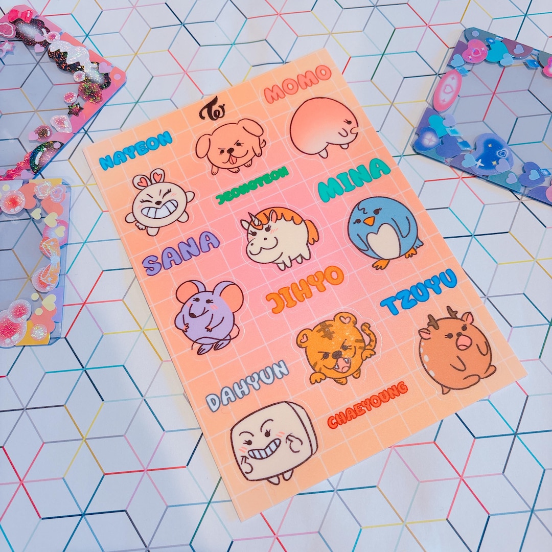 Twice Vinyl Sticker Sheet (18 Pieces) - Waterproof Kpop Stickers of ...
