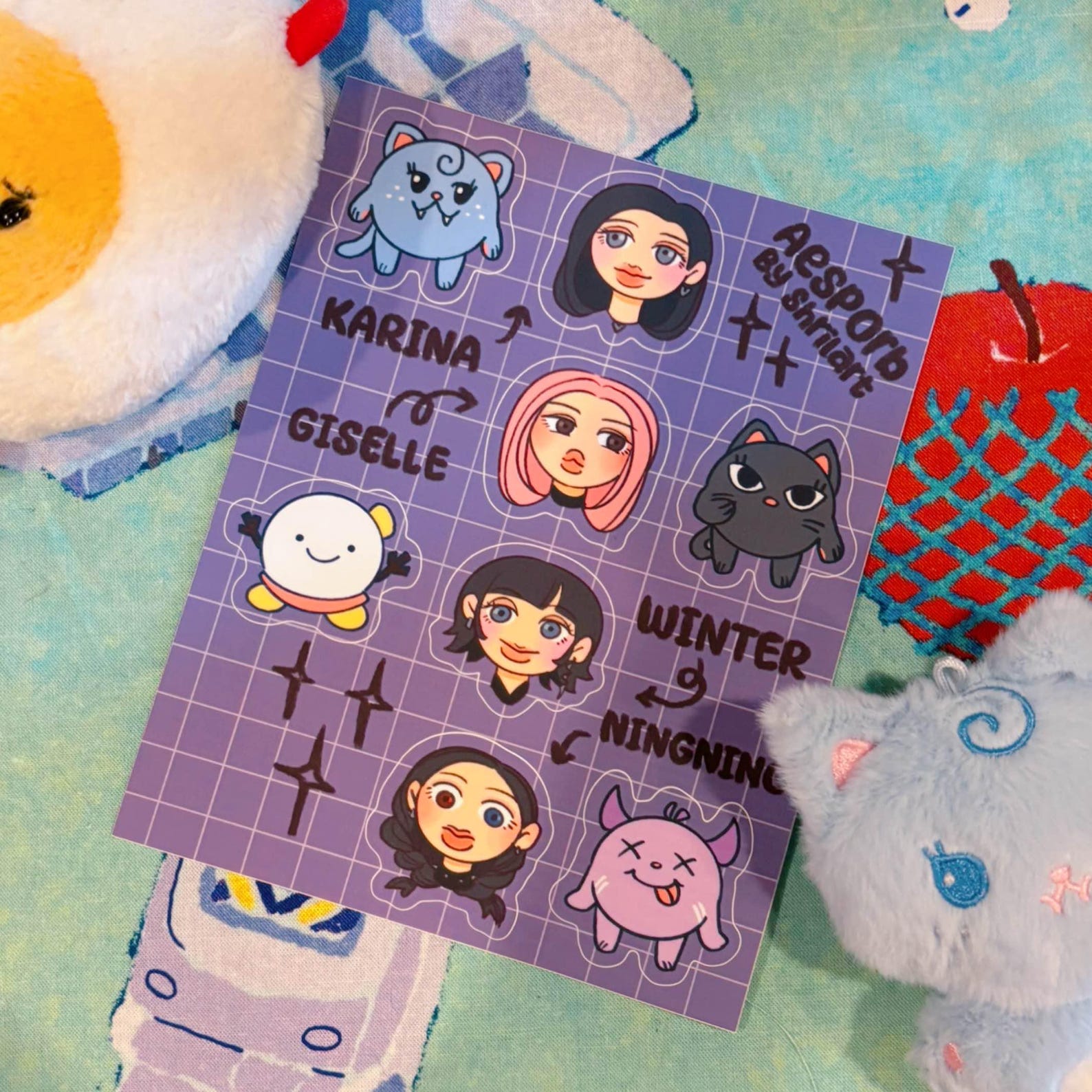 Aespa Mascot Vinyl Sticker Sheet (8 Pieces) - Waterproof Aesporb ...