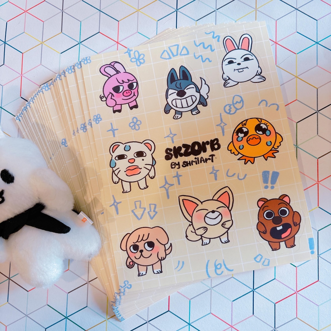 Stray Kids SKZOO Vinyl Sticker Sheet (8 Pieces) - Waterproof SKZ ...