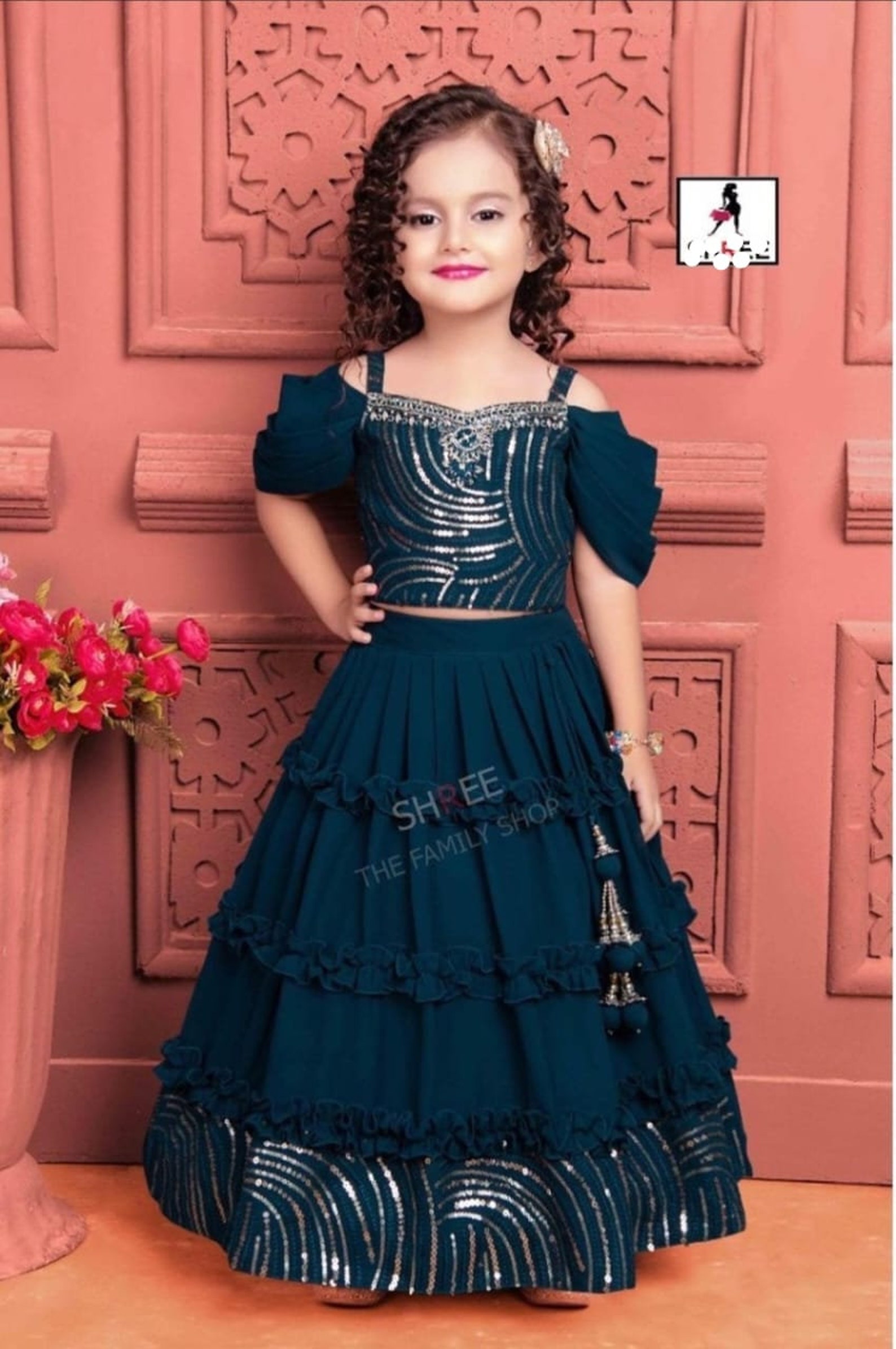 Readymade Designer Georgette Baby Lehenga and Blouse With Dupatta ...