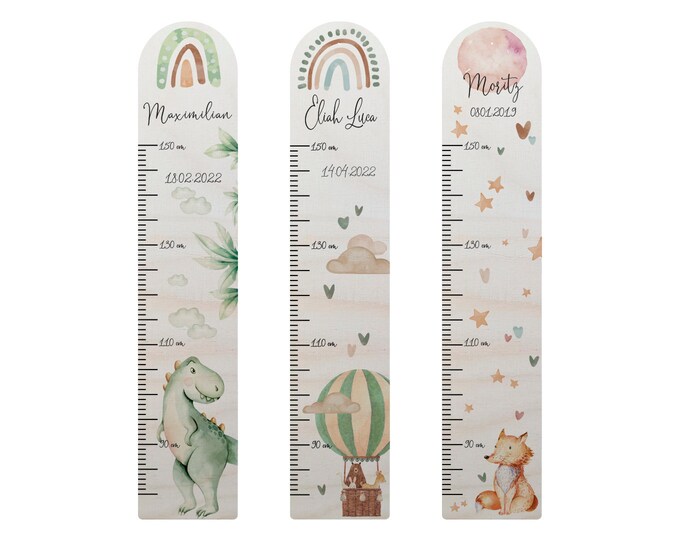 Height Chart Personalized With Name “animals” | Birthday Gift With Name ...