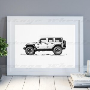 Jeep Wrangler Poster, Vintage Car Poster,wall Art,gift for Boy,boy's ...