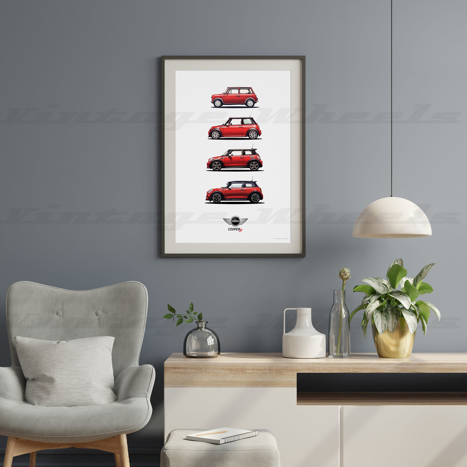 Mini Cooper S Series Poster, Classic Mini Cooper Poster, Gift for Dad ...