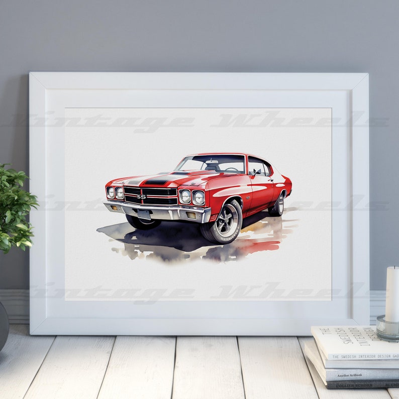 1970 Chevrolet Chevelle SS Poster, Vintage Car Wall Art, Gift for Boy ...