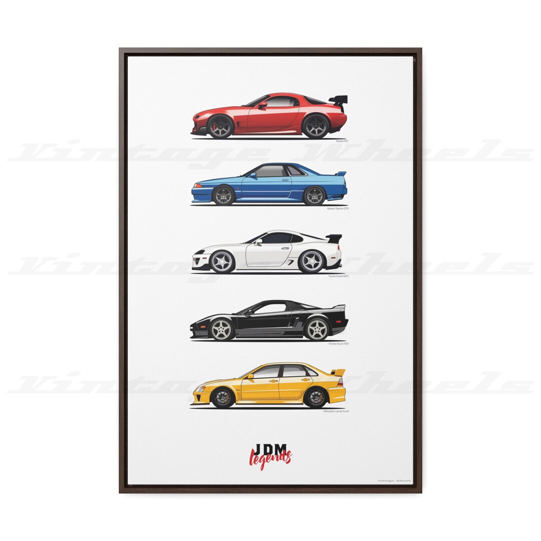 JDM Legends Car Poster, Toyota, Mazda, Nissan, Honda, Mitsubishi, Gift ...