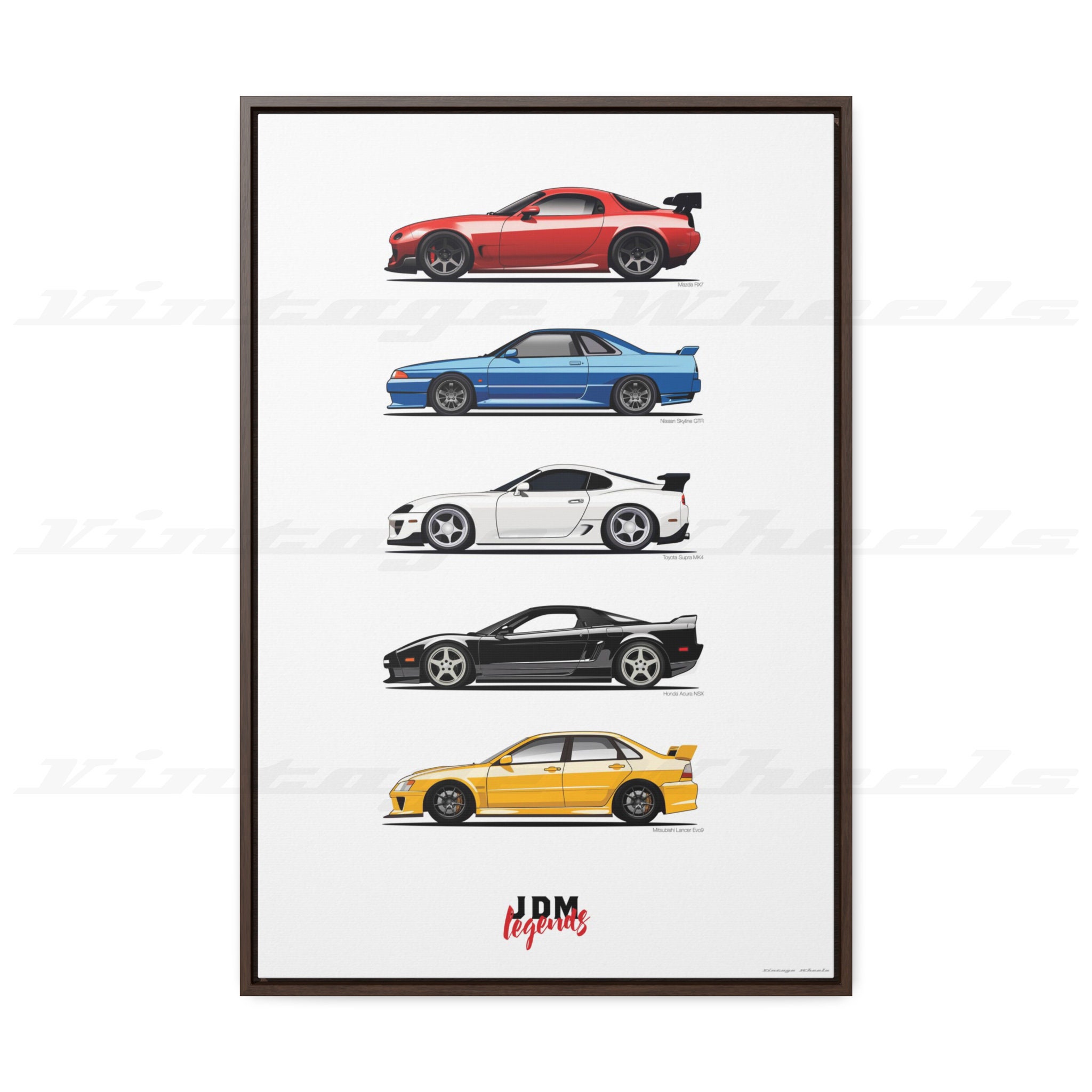 JDM Legends Car Poster, Toyota, Mazda, Nissan, Honda, Mitsubishi, Gift ...
