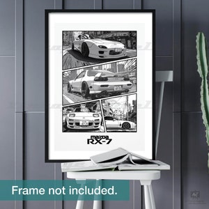 Mazda RX-7 Jdm Car Poster, Manga-style Jdm Car Poster, Gift for Him ...