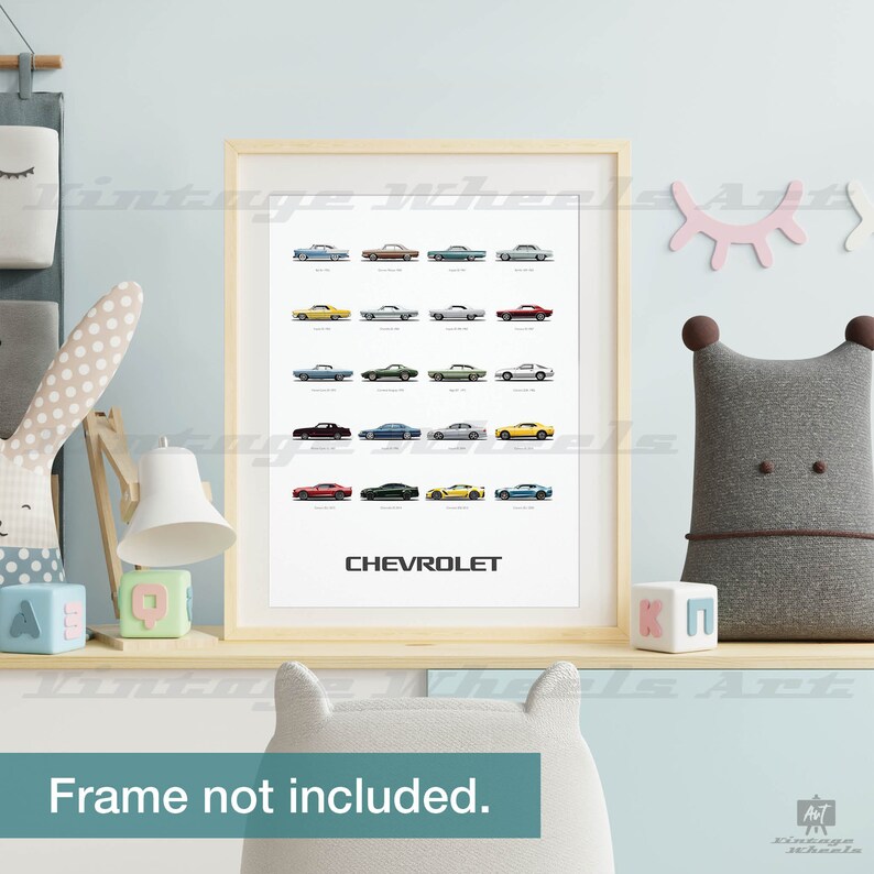 Chevrolet Muscle Car Collection Poster, American Muscle Car Poster ...