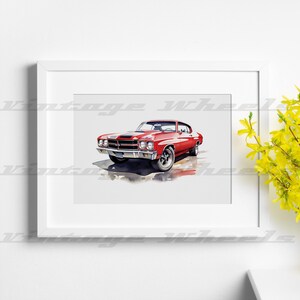 1970 Chevrolet Chevelle SS Poster, Vintage Car Wall Art, Gift for Boy ...