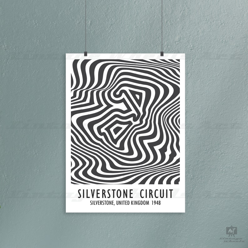 Silverstone Circuit Bauhaus Style Poster, Formula One Poster, F1 Poster ...