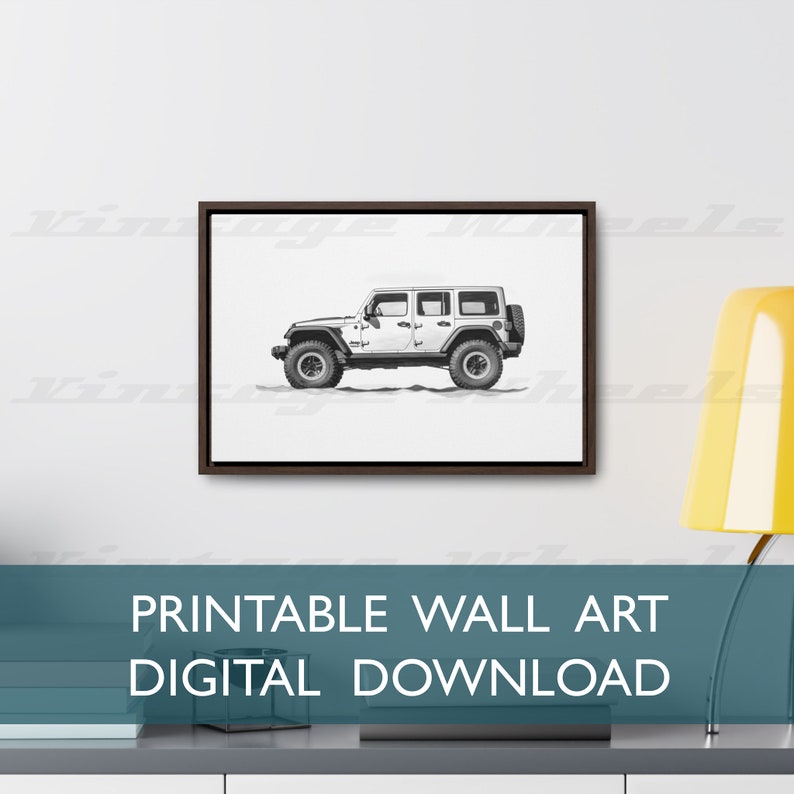 Jeep Wrangler Poster, Vintage Car Poster,wall Art,gift for Boy,boy's ...