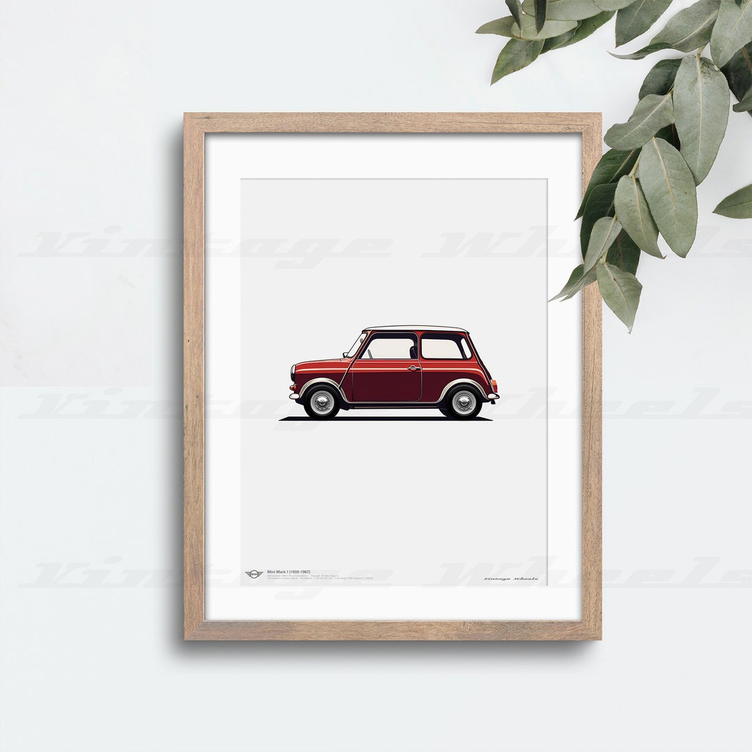 Classic Mini Cooper Poster Morris Mini Vintage Car Gift for - Etsy