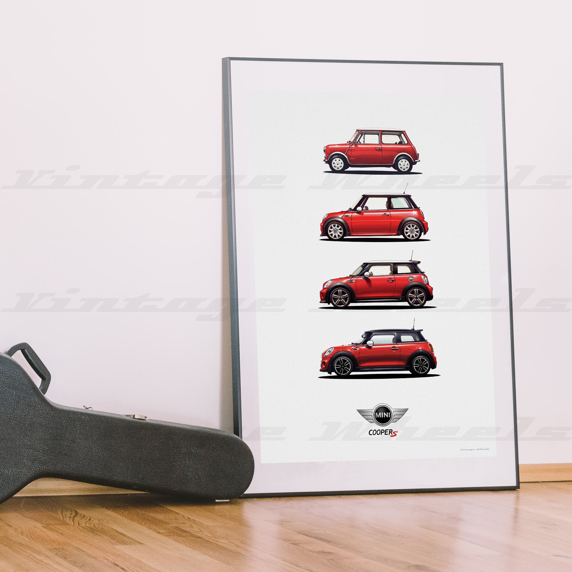 Mini Cooper S Series Poster, Classic Mini Cooper Poster, Gift for Dad ...