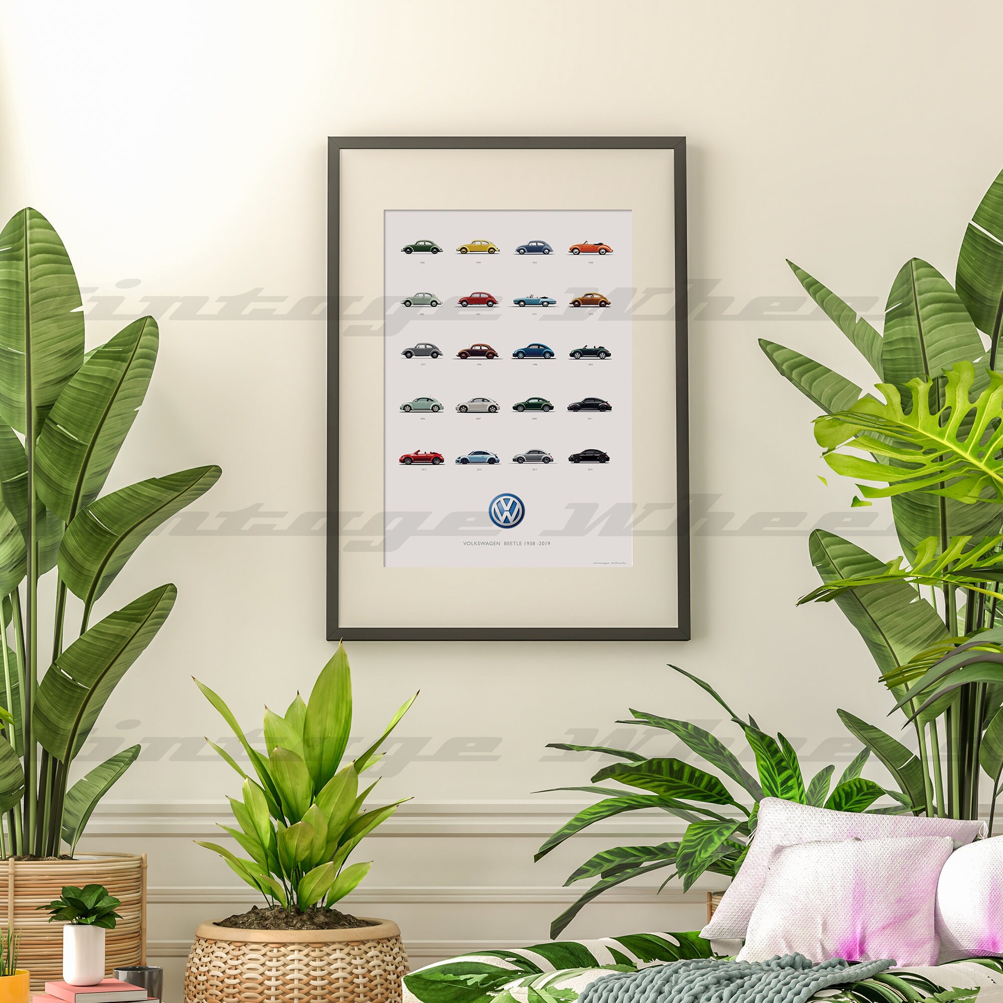 Volkswagen Beetle Collectionvw Bug Car Postergift for - Etsy