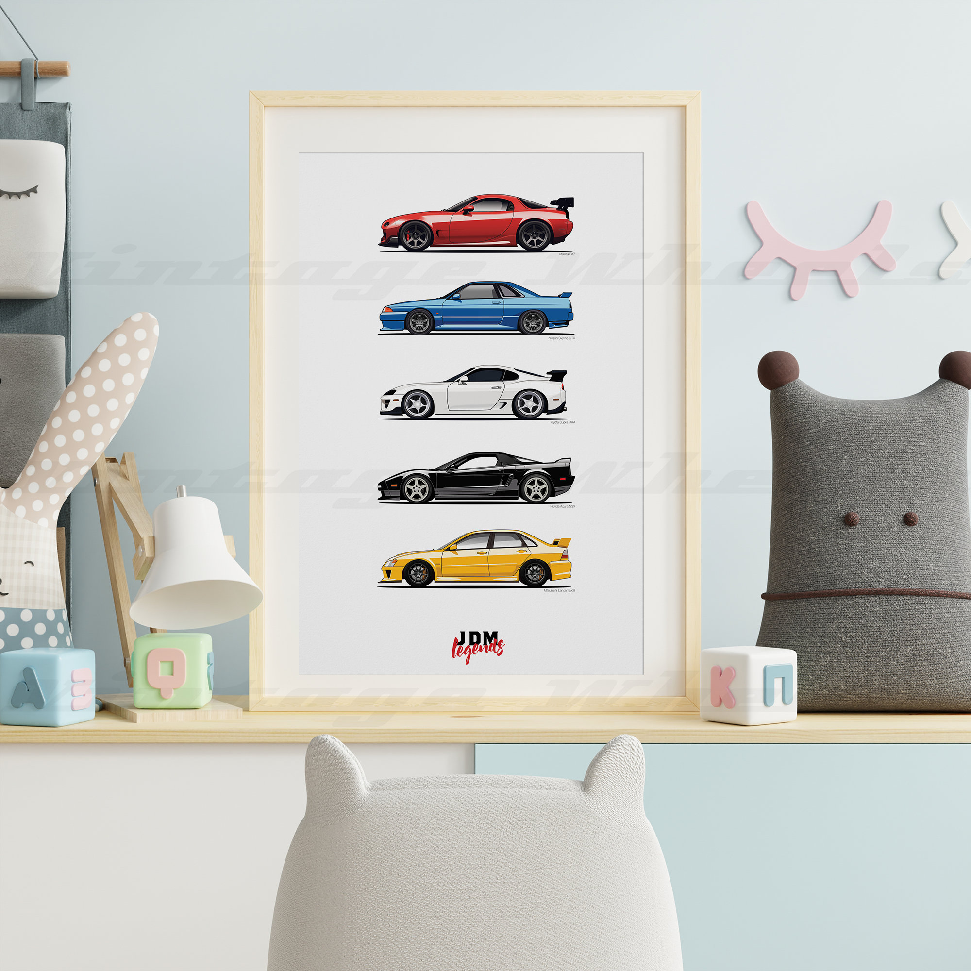 JDM Legends Car Poster, Toyota, Mazda, Nissan, Honda, Mitsubishi, Gift ...