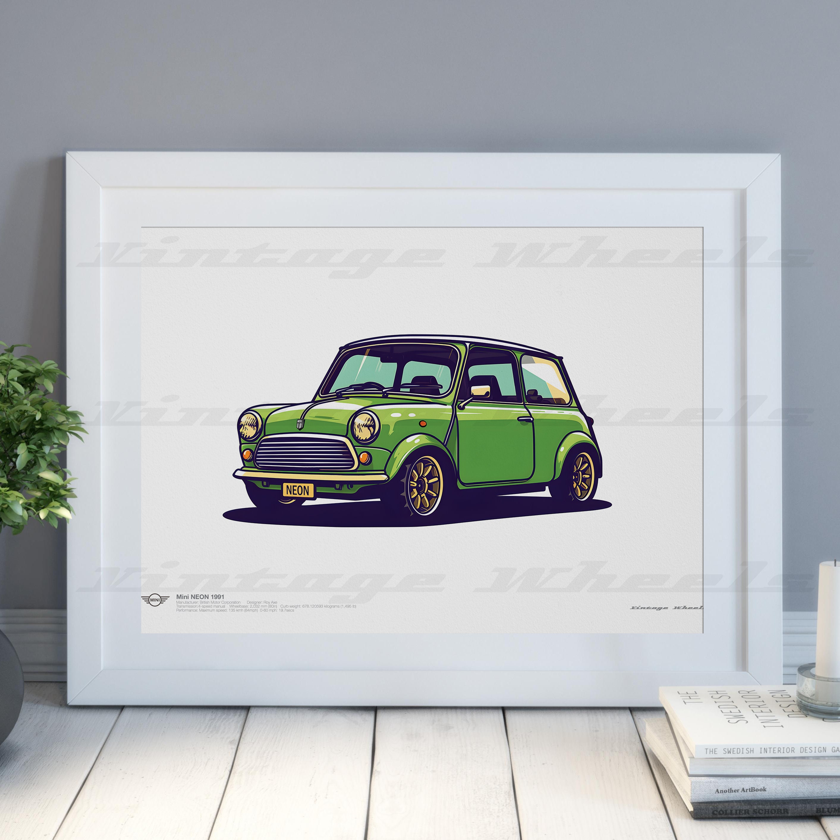 1991 Mini Neon Poster, Mini Poster, Classic Mini Poster, Gift for Him ...