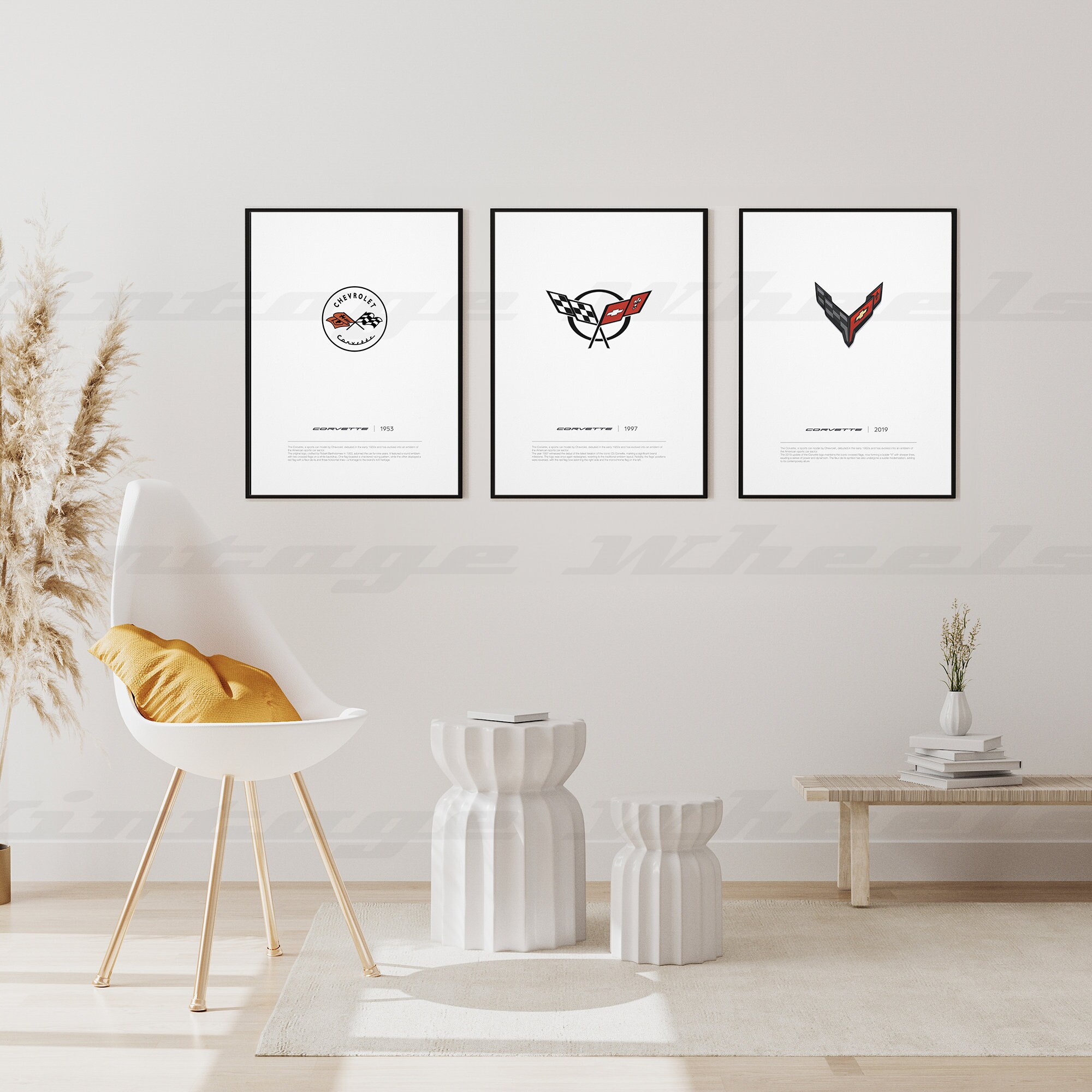Chevrolet Corvette Logo Evolution Poster Iconic Insignias - Etsy