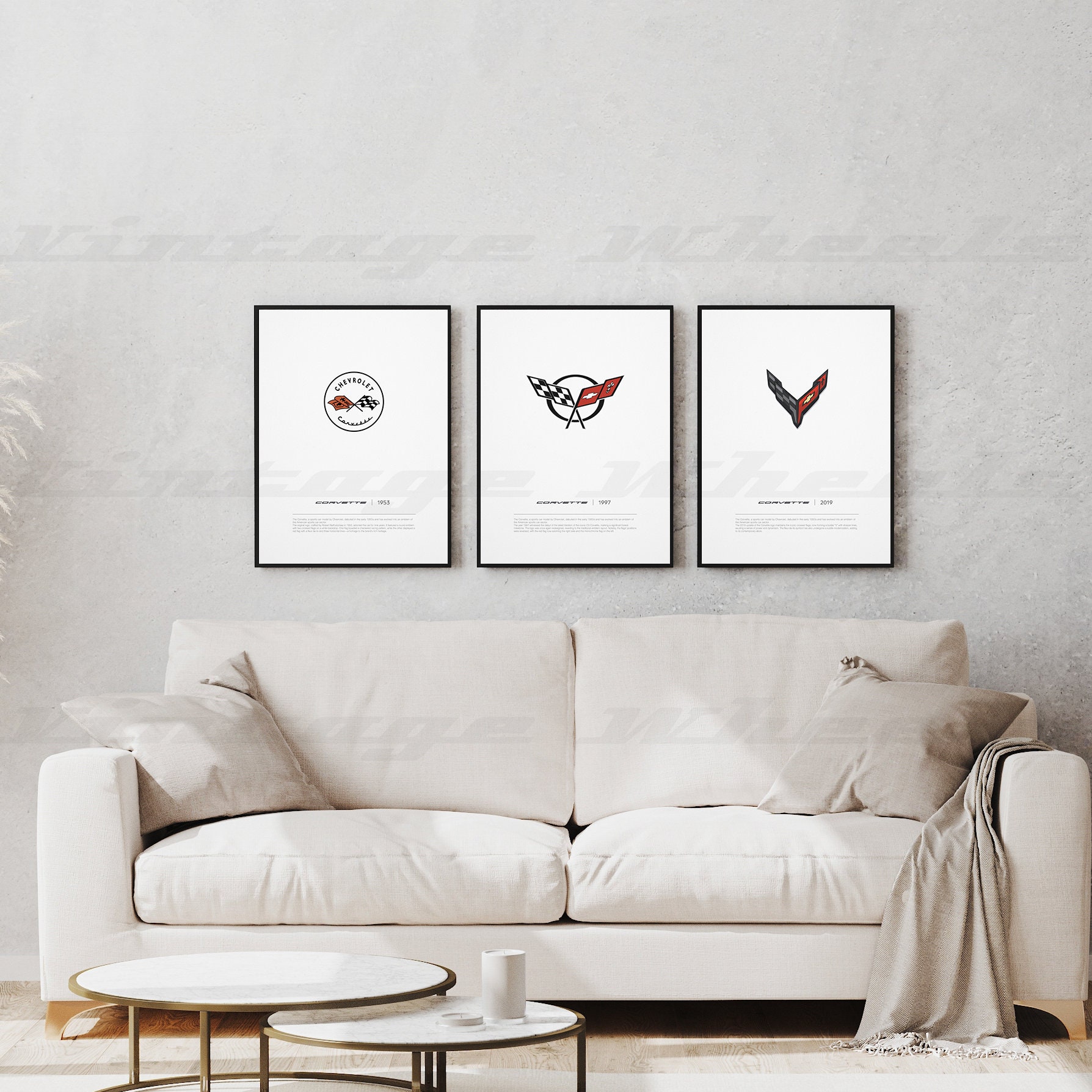 Chevrolet Corvette Logo Evolution Poster Iconic Insignias - Etsy