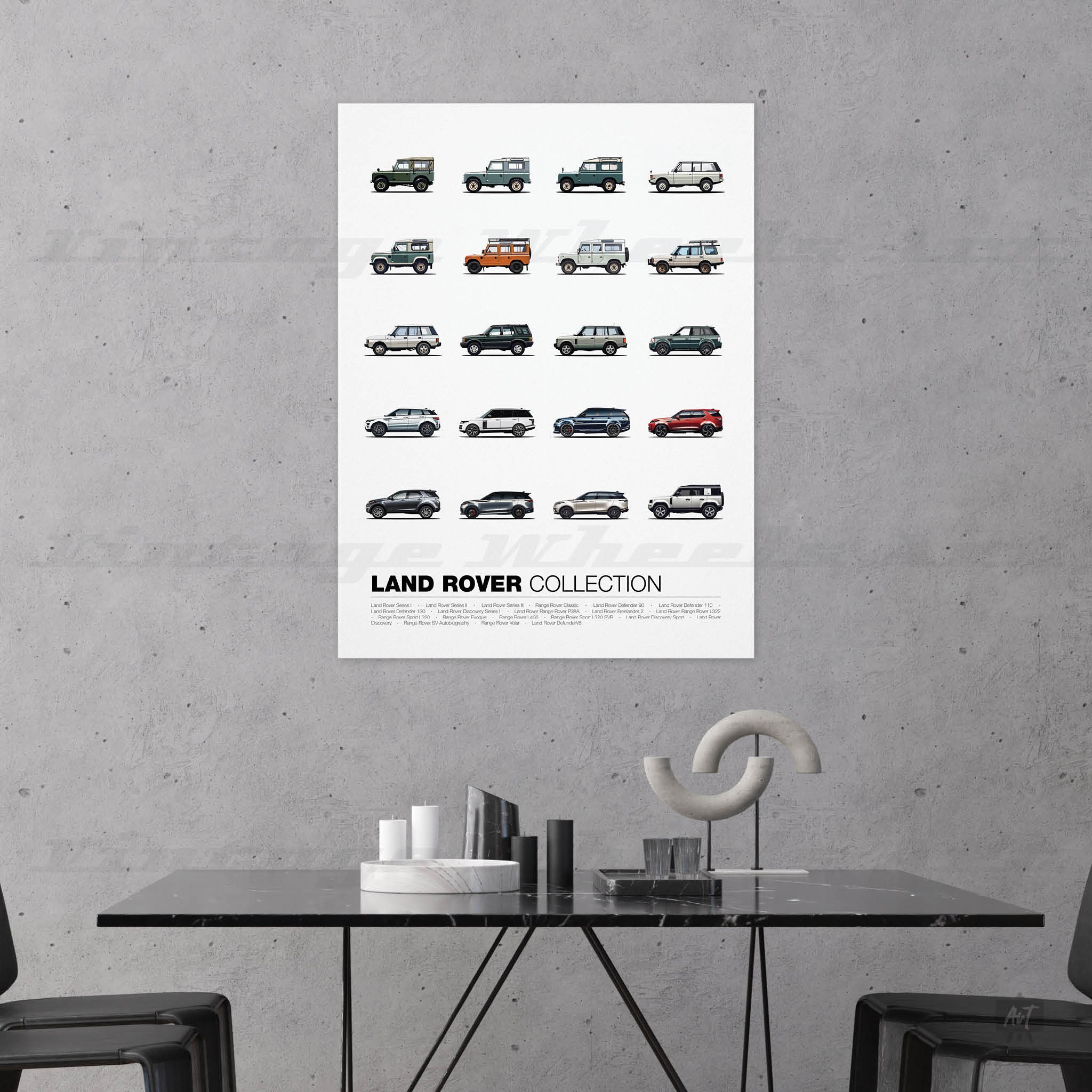 Land Rover Series Poster, Defender, Discovery, Range Rover, Garage ...