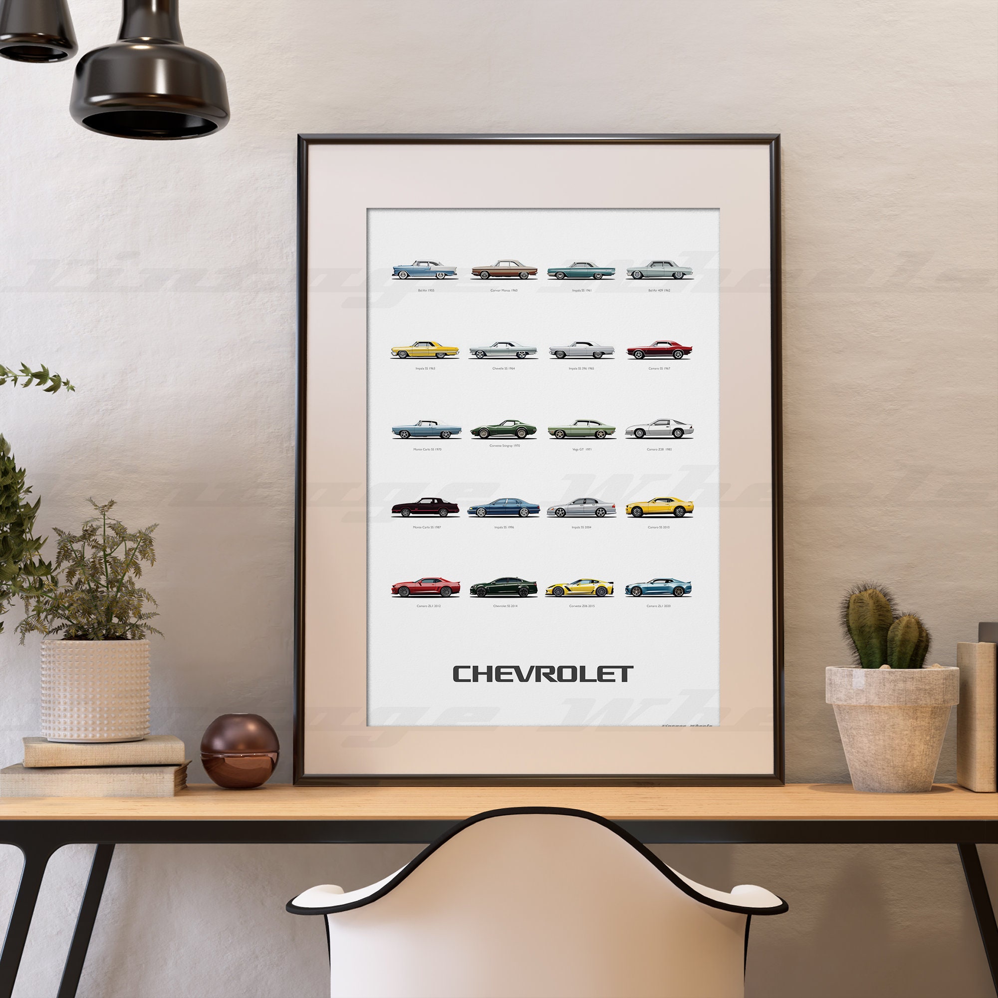 Chevrolet Muscle Car Collection Poster, American Muscle Car Poster ...