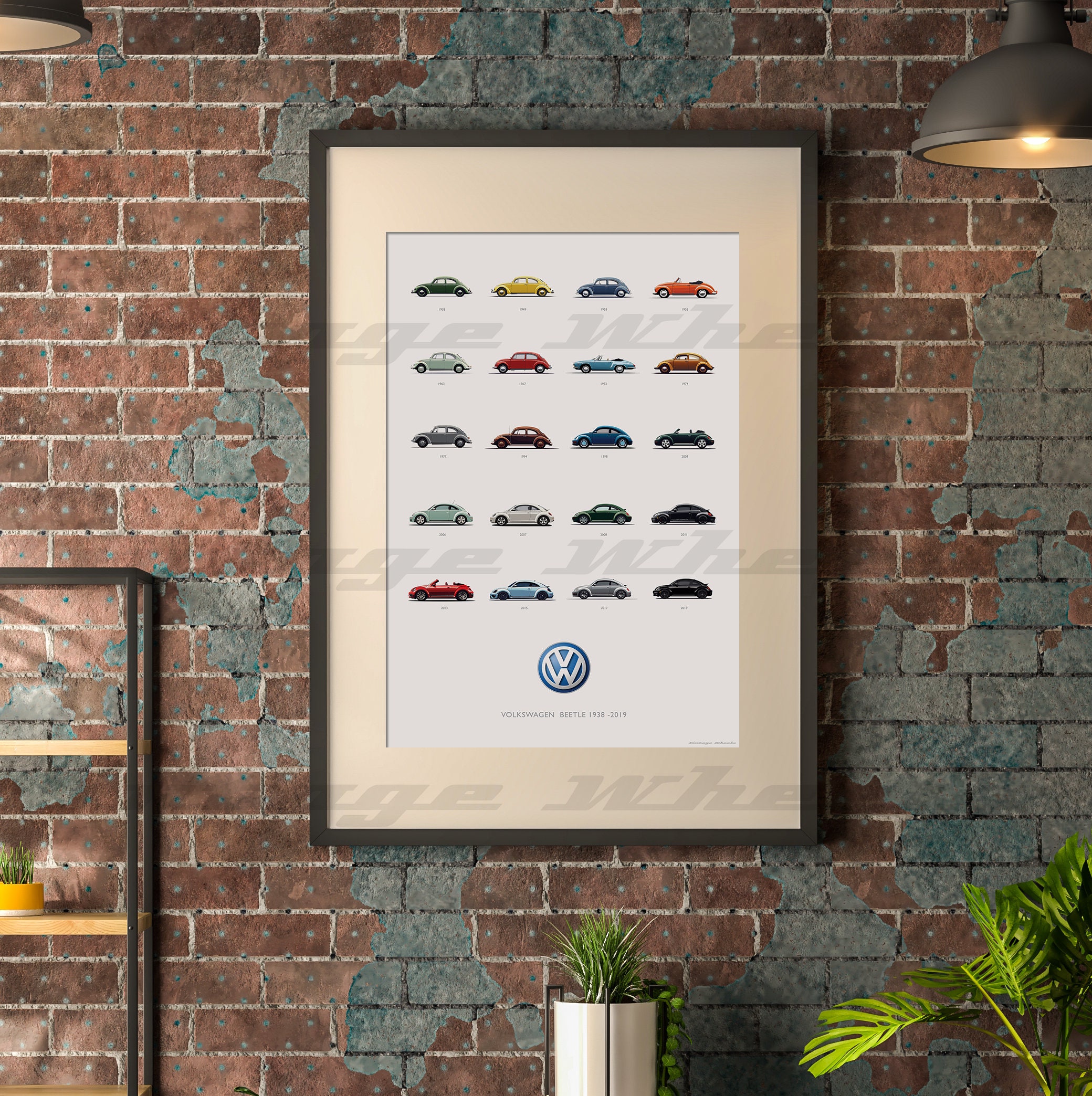 Volkswagen Beetle Collectionvw Bug Car Postergift for - Etsy