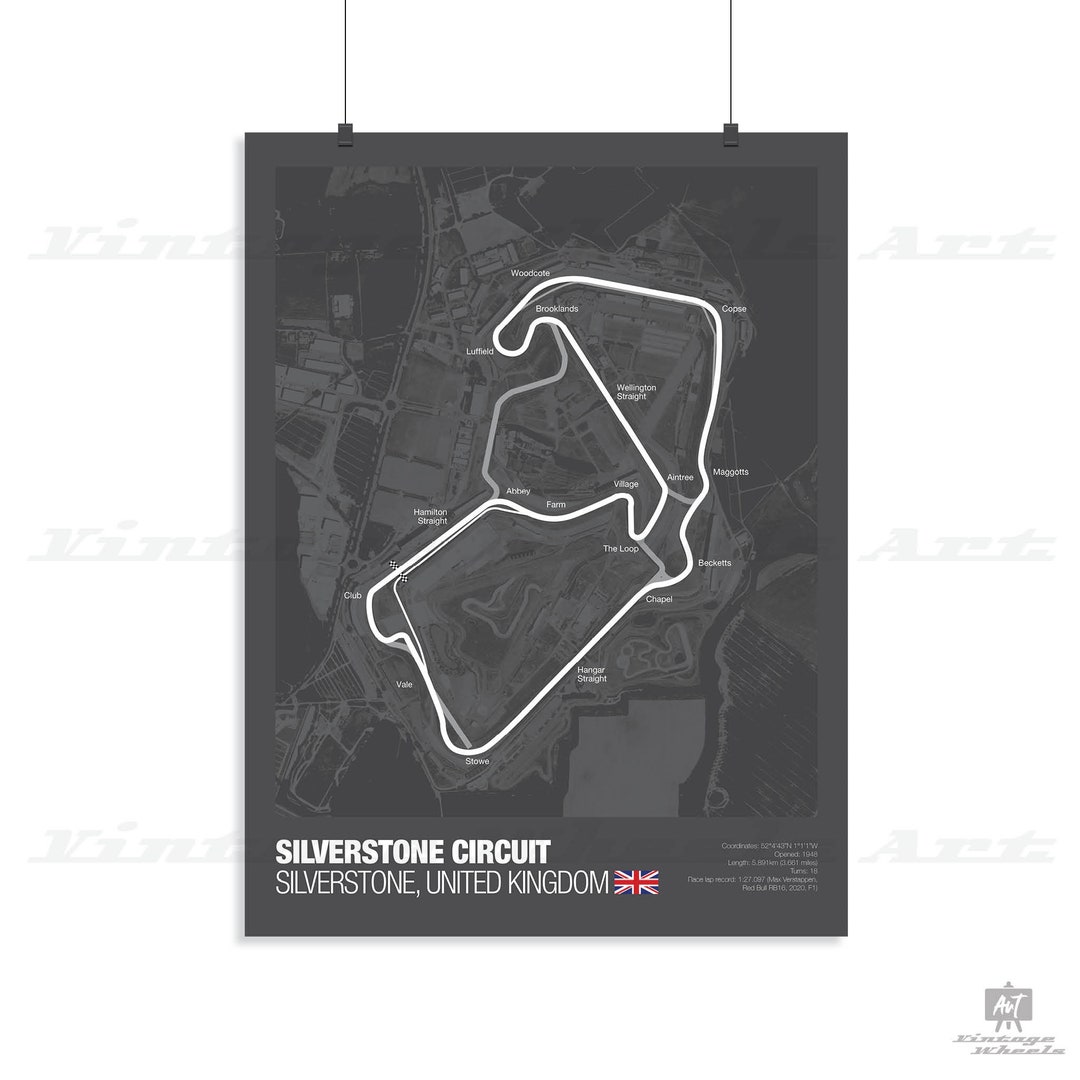Silverstone Circuit, Formula 1 Postergrey, Legend F1 Poster, Gift for ...