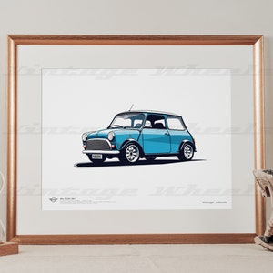 1991 Mini Neon Poster, Morris Mini, Classic Mini Poster, Gift for Him ...