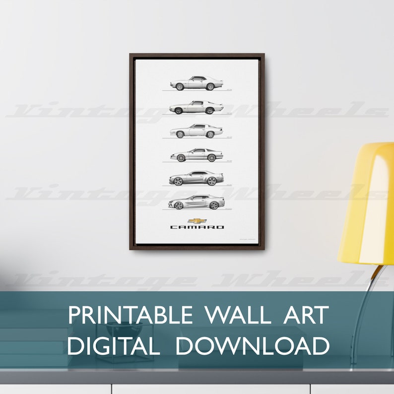 Chevrolet Camaro Collection Poster, Camaro Muscle Car Poster, Gift for ...