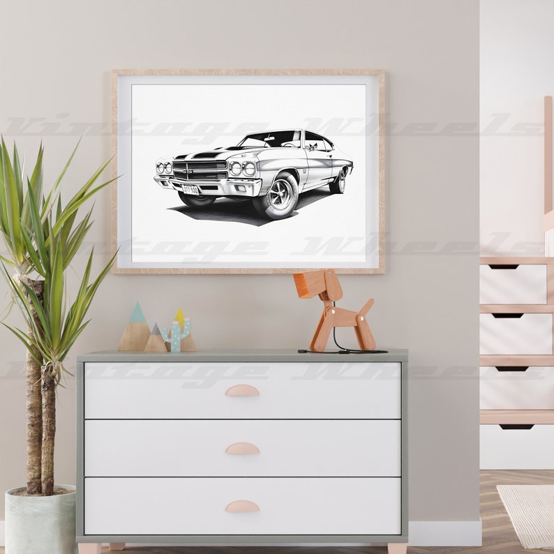 Chevrolet Chevelle SS Poster, Vintage Car Poster,gift for Boy,muscle ...