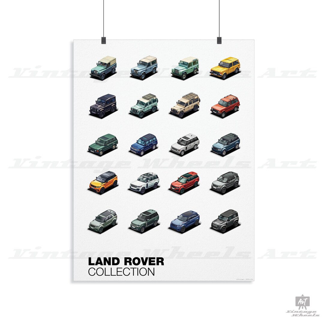 Land Rover Series Poster, Defender, Discovery, Range Rover, Garage ...