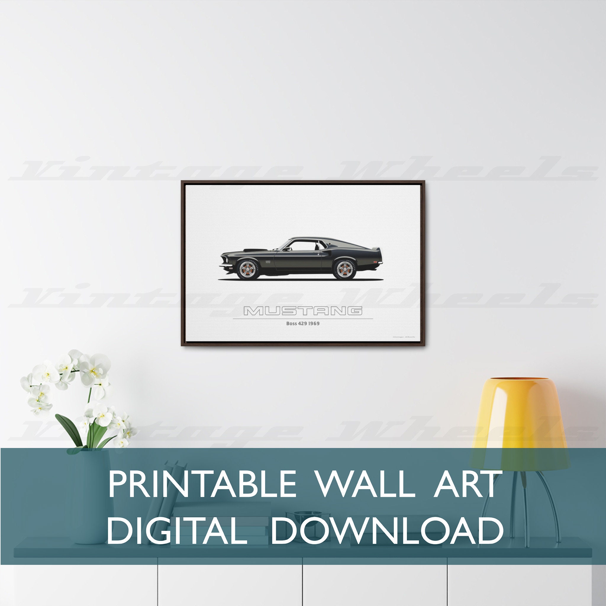 Ford Mustang Boss 429 1969, Muscle Car Poster, John Wick Poster, Gift ...