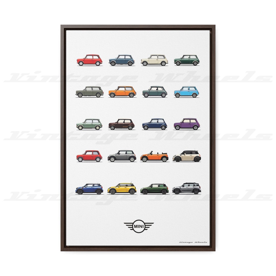 Mini Car Collection Poster, Classic Mini Car Poster, Mini Cooper, Gift ...