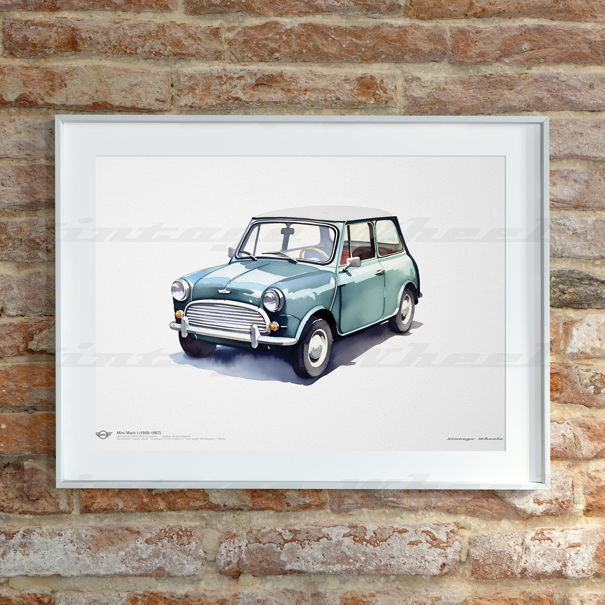 Classic Mini Mark I Poster, Morris Mini, Vintage Car, Gift for Him ...