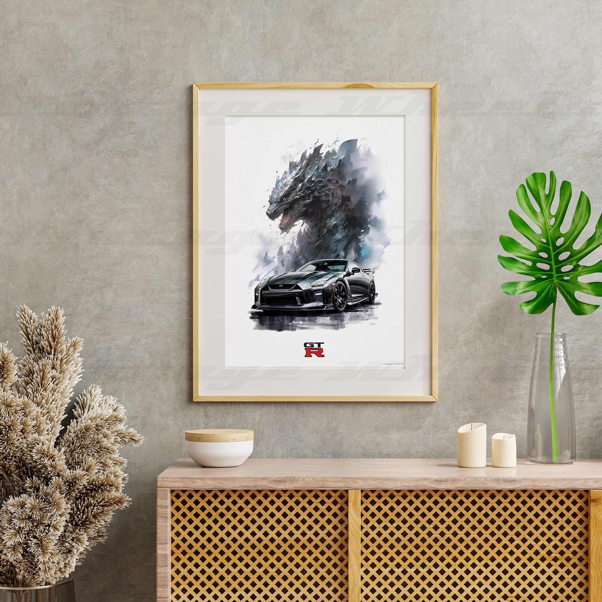 Nissan GT-R Poster, Nissan GT-R Godzilla, JDM Nissan, Jdm, Garage Wall ...