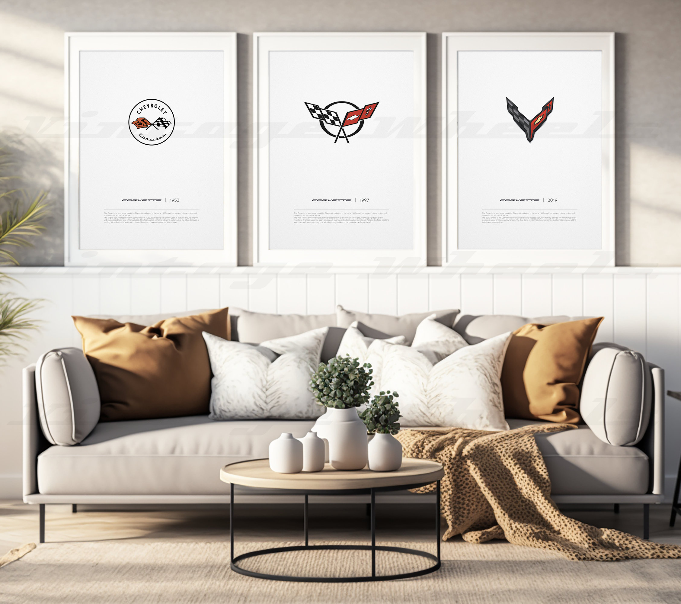 Chevrolet Corvette Logo Evolution Poster Iconic Insignias - Etsy